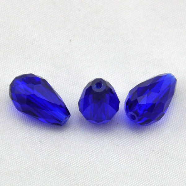 Royal blue faceted teardrop crystal beadsTeardrop Crystal | Etsy