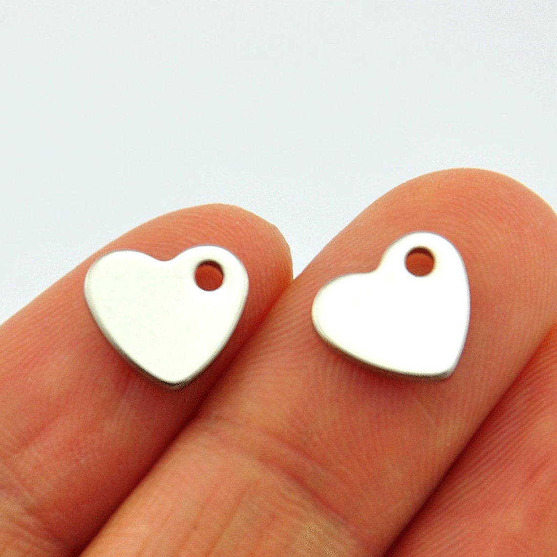 10mm Heart Stainless Steel Blank Charm Pendant,heart Stamping Blank ...