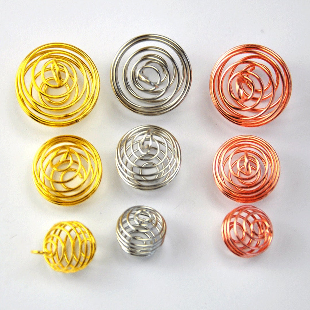 10 Pieces Spiral Bead Cages,empty Spiral Cage Pendant,pearl Cage ...