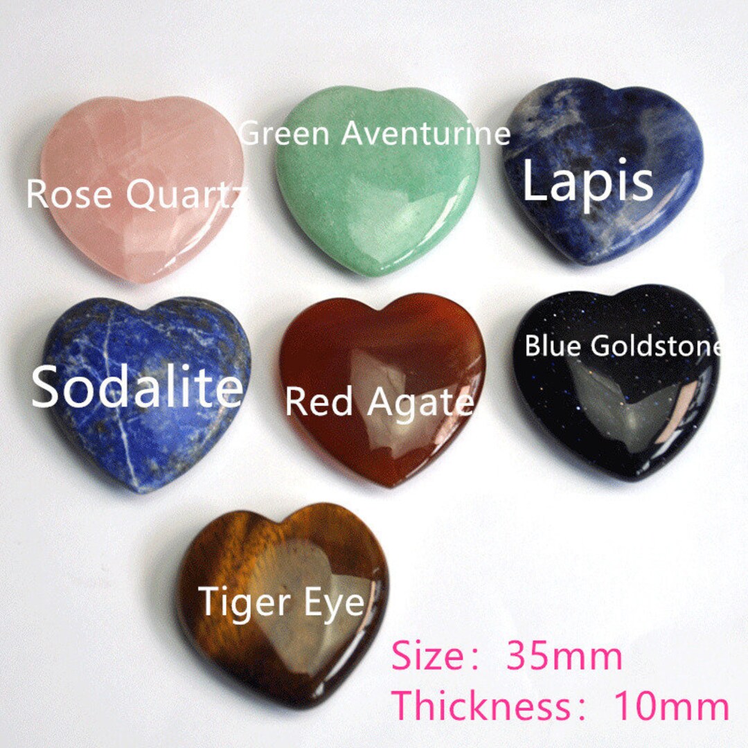 Gemstone Puffy Hearts 35mm/40mm,crystal Heart Shaped Stone,home ...