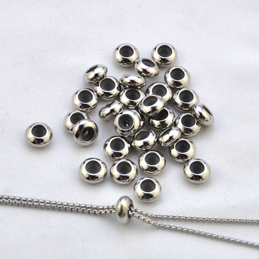14K Gold Plated Brass Stopper Beads With Silicone Inside,slidingr Beads ...