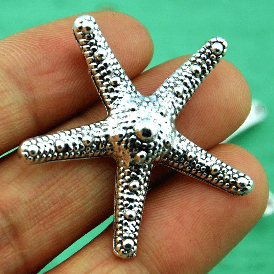 Silver starfish pendant Bulk 7 pcs of Silver plated Starfish | Etsy