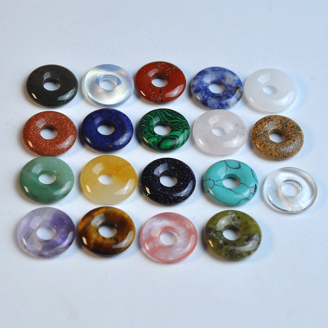 18mm Natural Jade Donut Pendant, DIY Circle Jade Beads,flat Round Beads ...