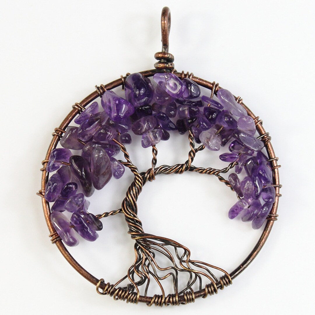 Large Tree of Life Pendant With Natural Gemstone Pendant,handmade ...