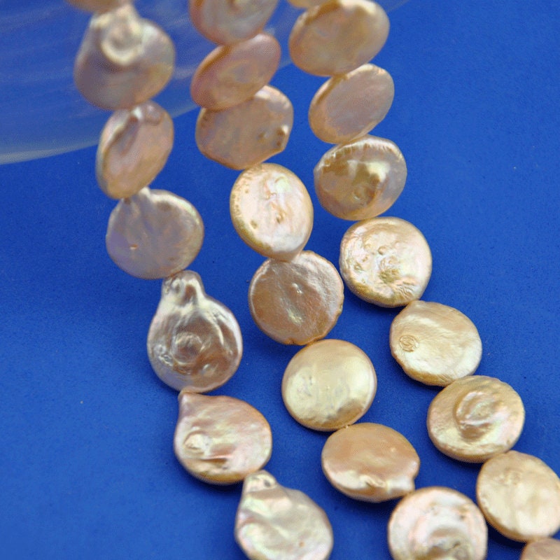 Natürliche flache runde Perlen, zucht lose Süßwasser-Mitte-Perlen ...