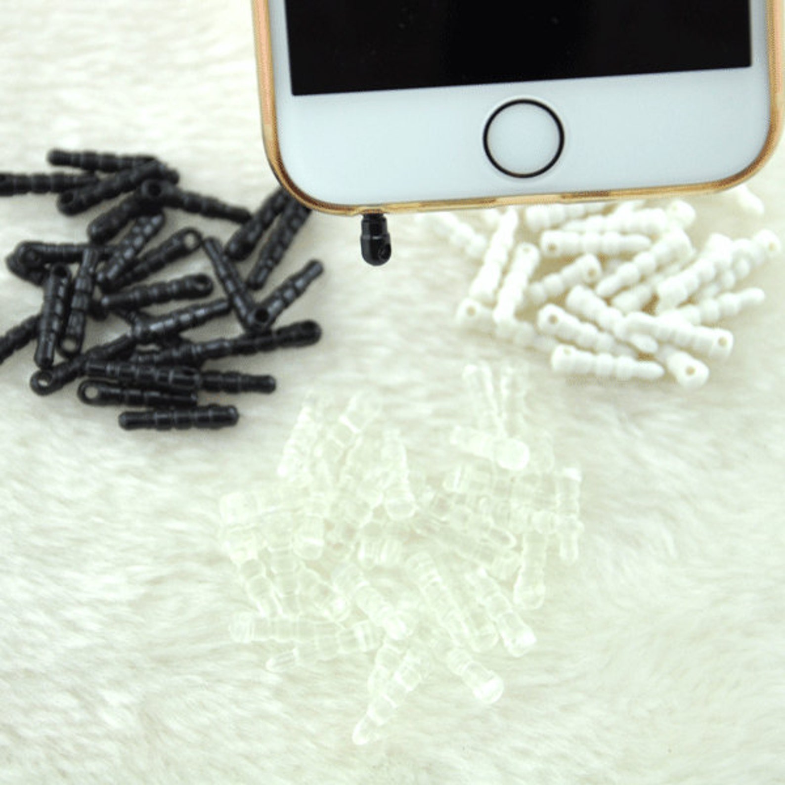 100pcs Cell Phone Plug With Hole Three Color Set Black - Etsy