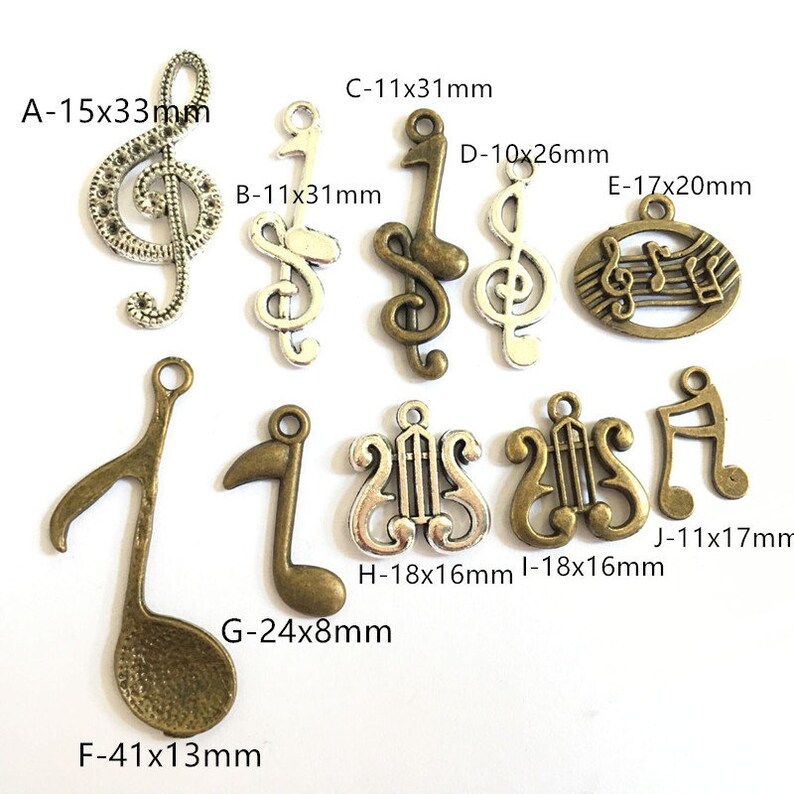 Music Note Charm Pendants Jewelry Findingsmusic - Etsy