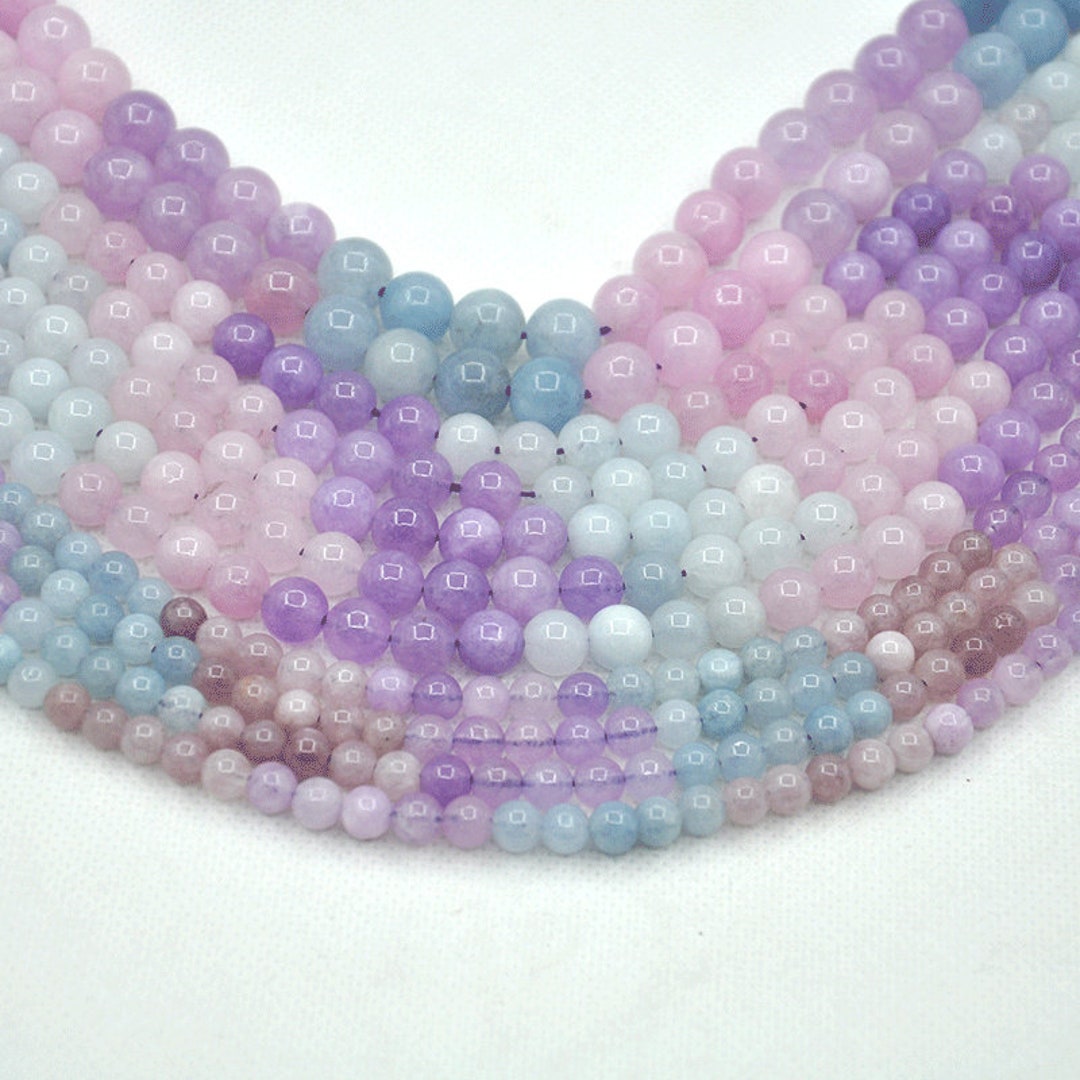 6mm 8mm 10mm Natural A Grade Loose Round Semi Precious Smooth Purple ...