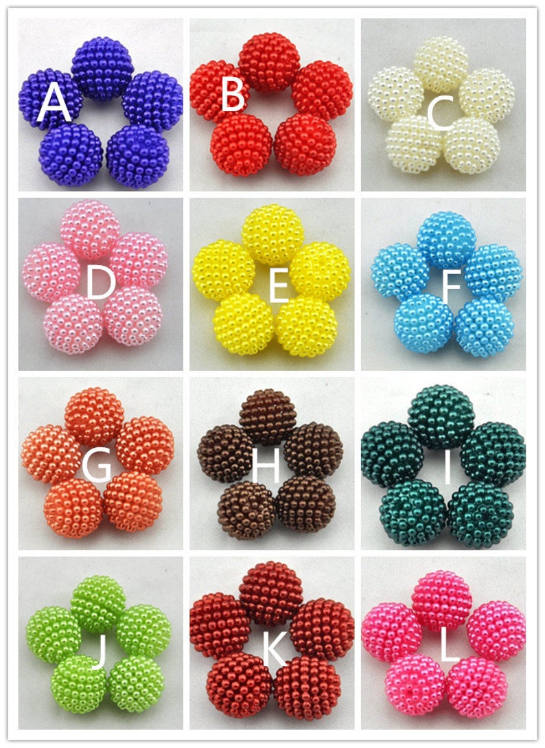 20mm Berry Beads Bright Pearly 10 Pcs Bumpy Acrylic Bead - Etsy