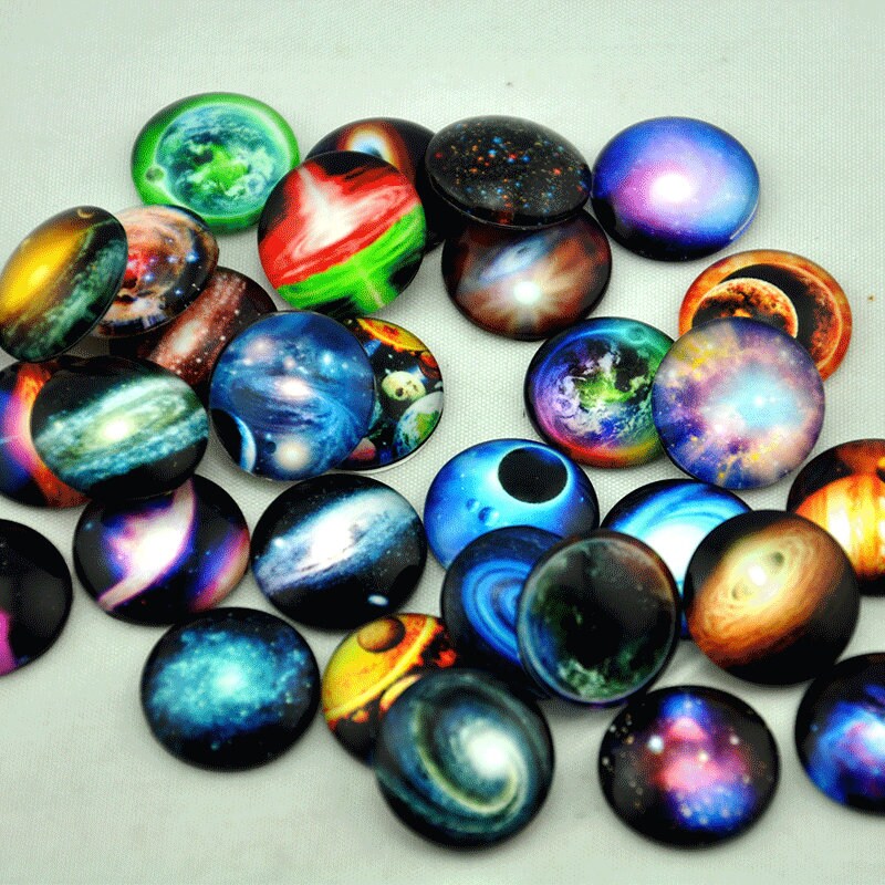 20mm/25mm Handmade Galaxy Photo Glass Cabochon Universe Glass - Etsy