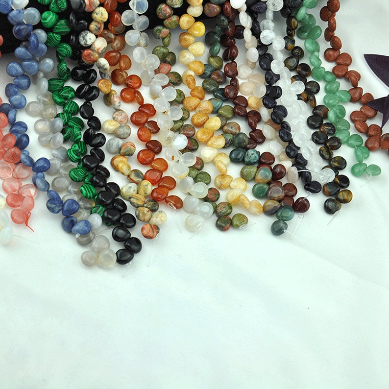 10x12mm Water Drop Petal Horizontal Drilled Smooth Gemstone，30pcs Water ...