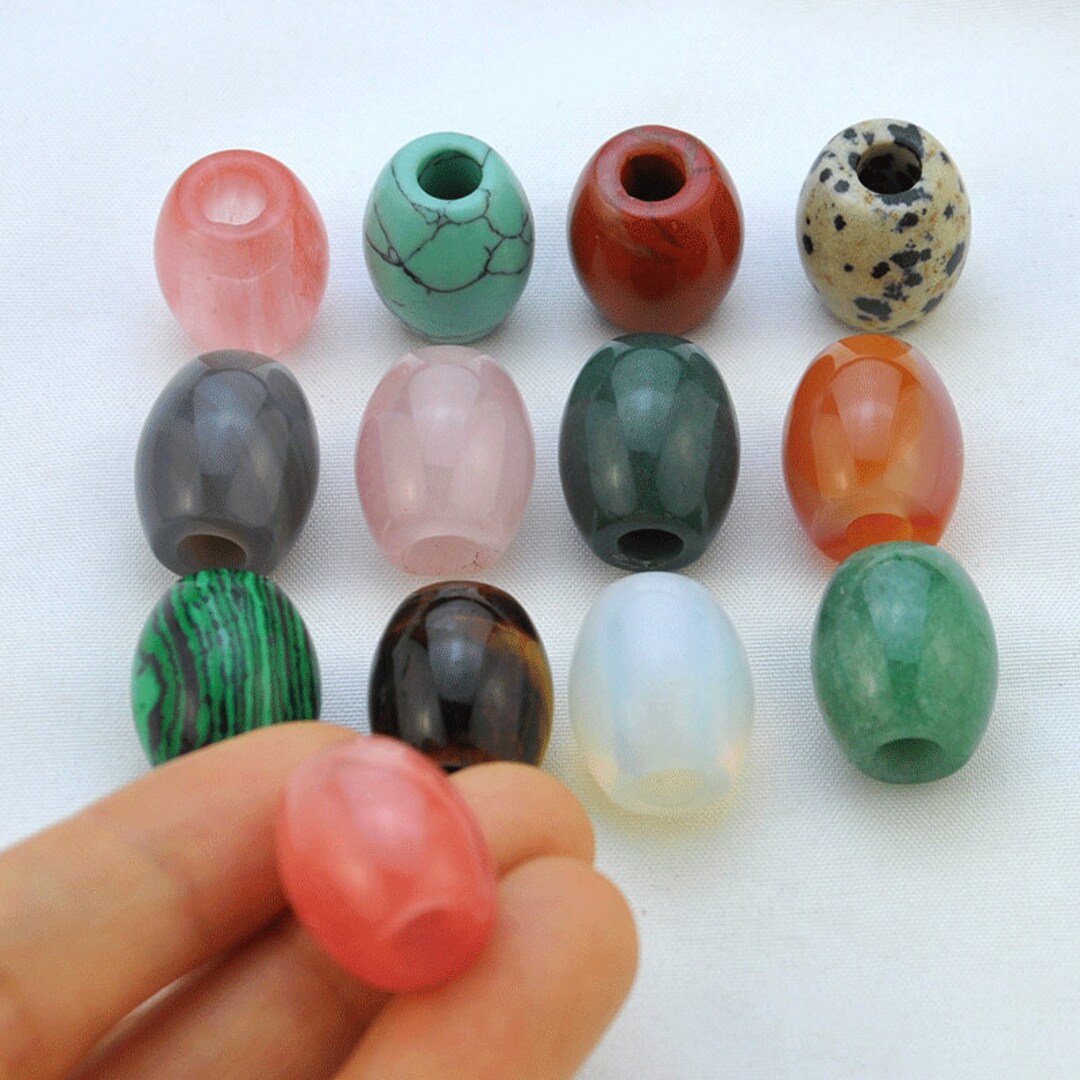 Large Hole Natural Gemstone Beads 16x18mm，5mm Hole Beads，large Hole ...