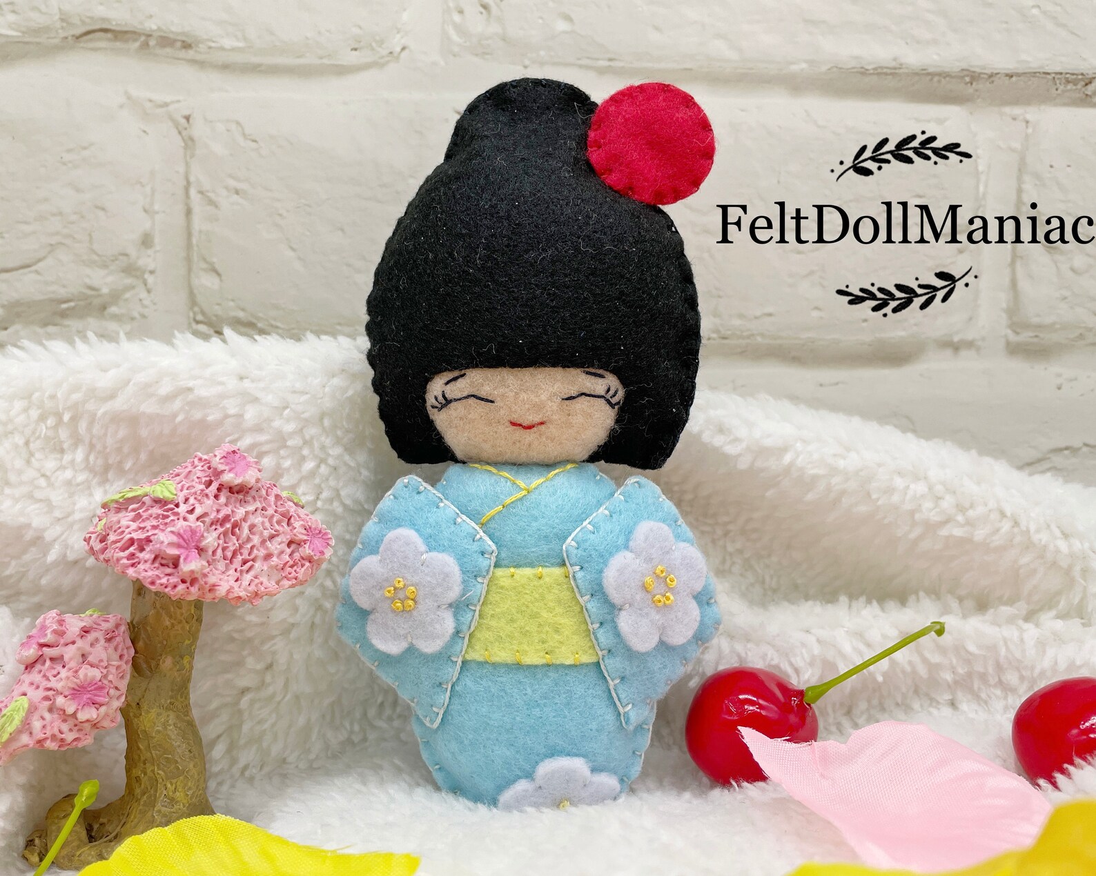Felt Pattern. Japanese Kokeshi Doll. Blue. Felt Doll. PDF Pattern and ...