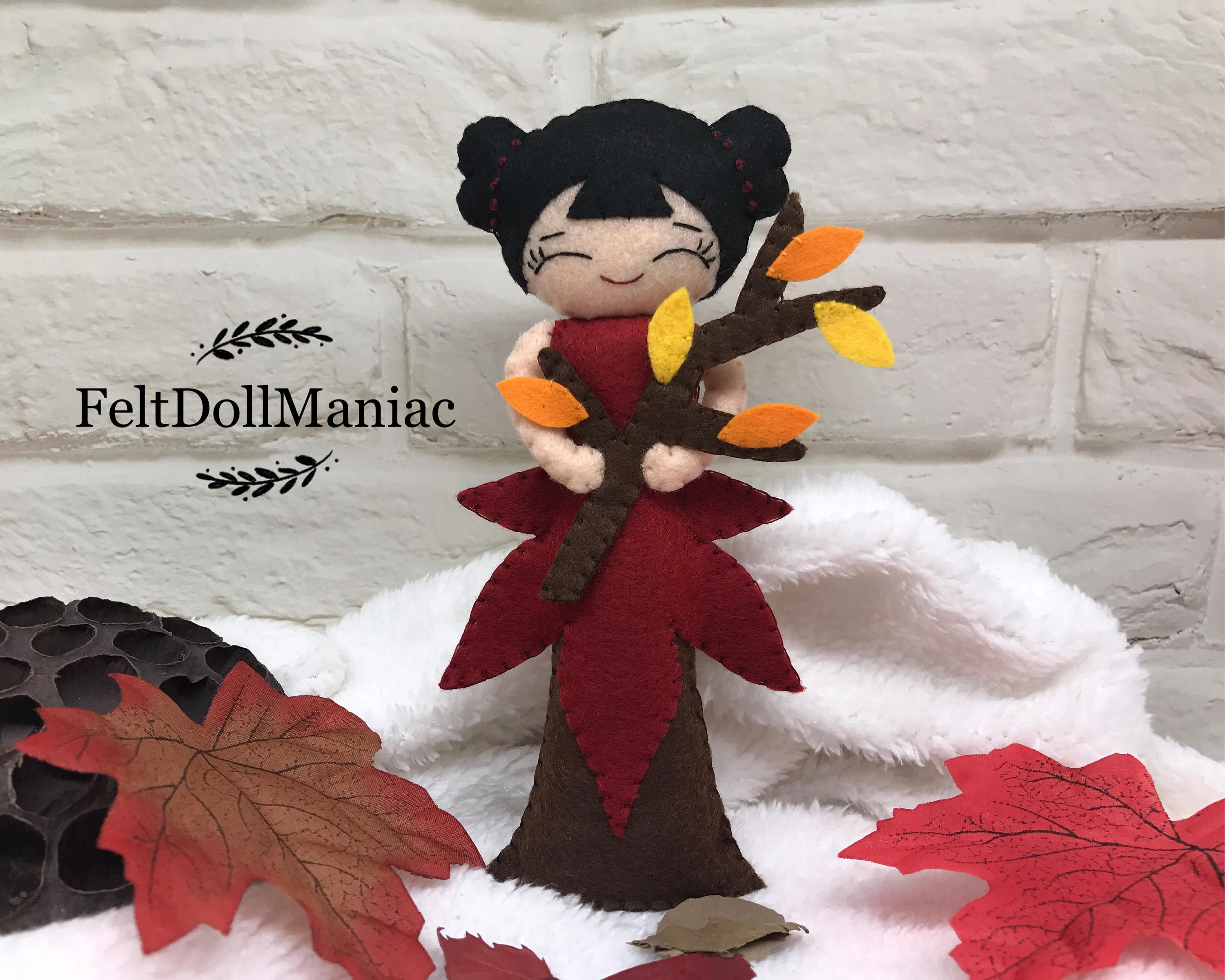 PDF Pattern. Maple Leaf Doll of Autumn. Felt Doll. PDF Pattern ...