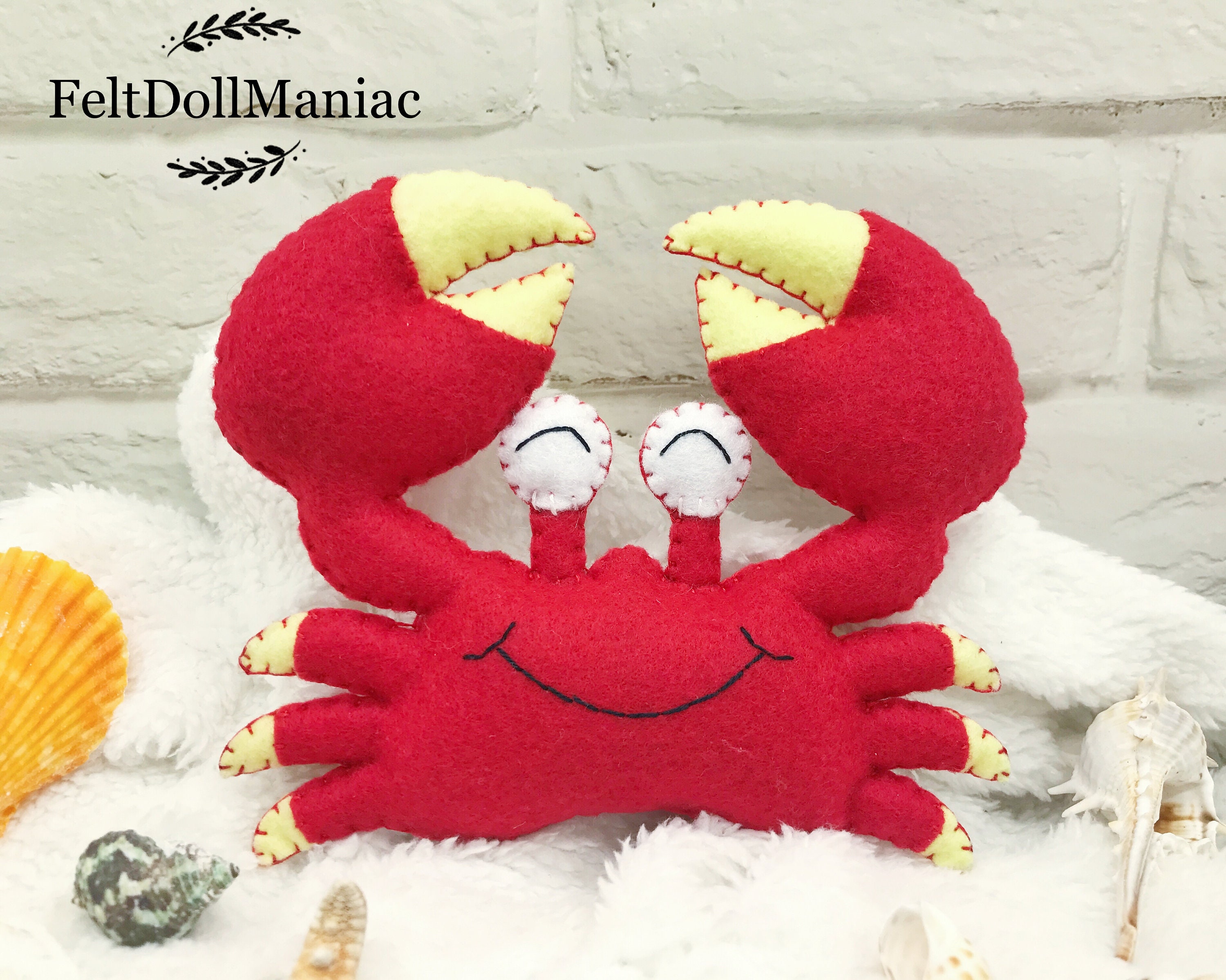 Felt Doll Pattern. Little Crab. PDF Pattern and Tutorial for Felt Doll ...