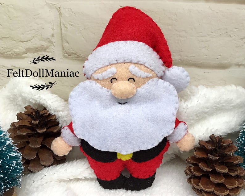 PDF Pattern. Chubby Santa. Felt Doll. PDF Pattern and Tutorial. Santa ...
