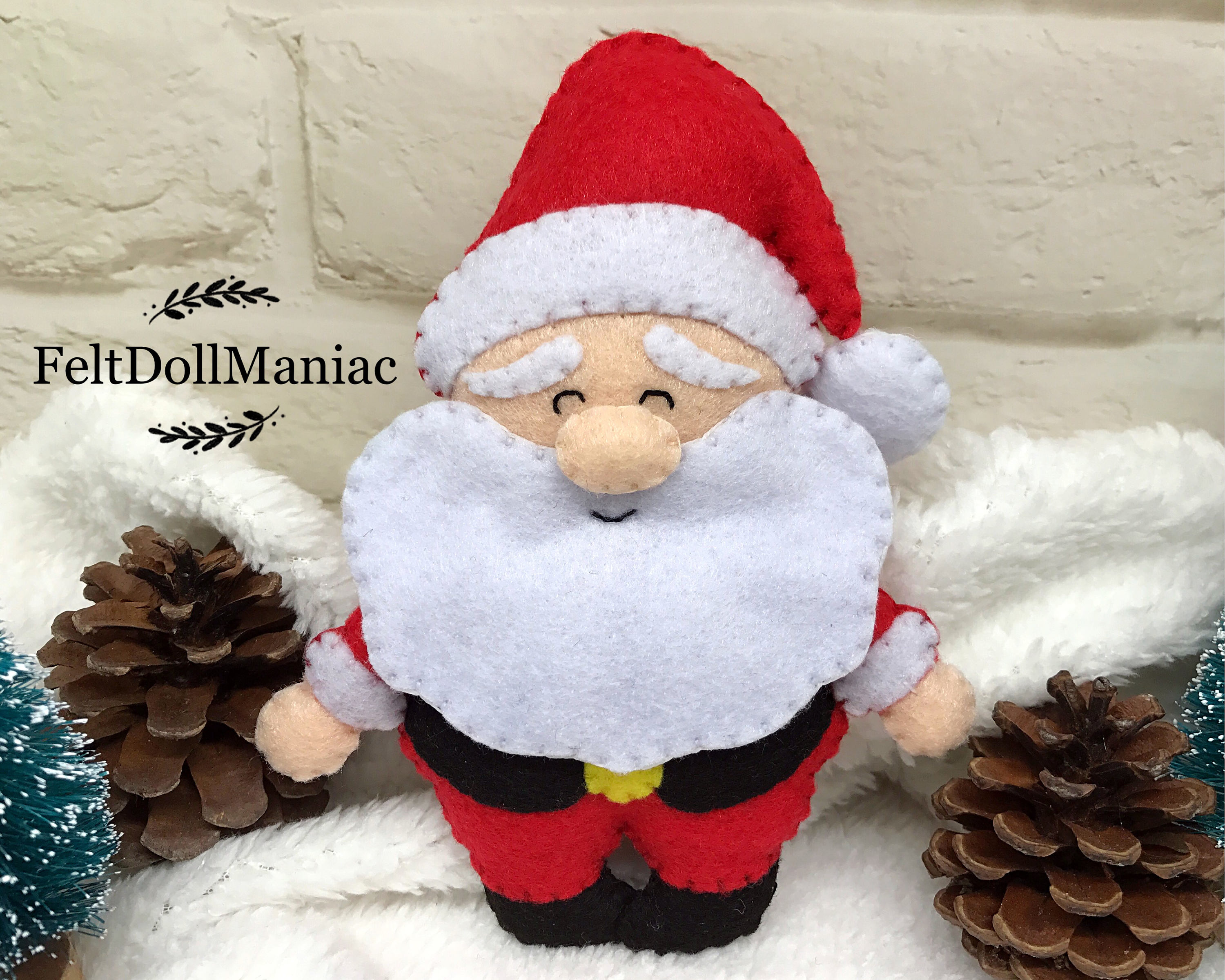 PDF Pattern. Chubby Santa. Felt Doll. PDF Pattern and Tutorial. Santa ...