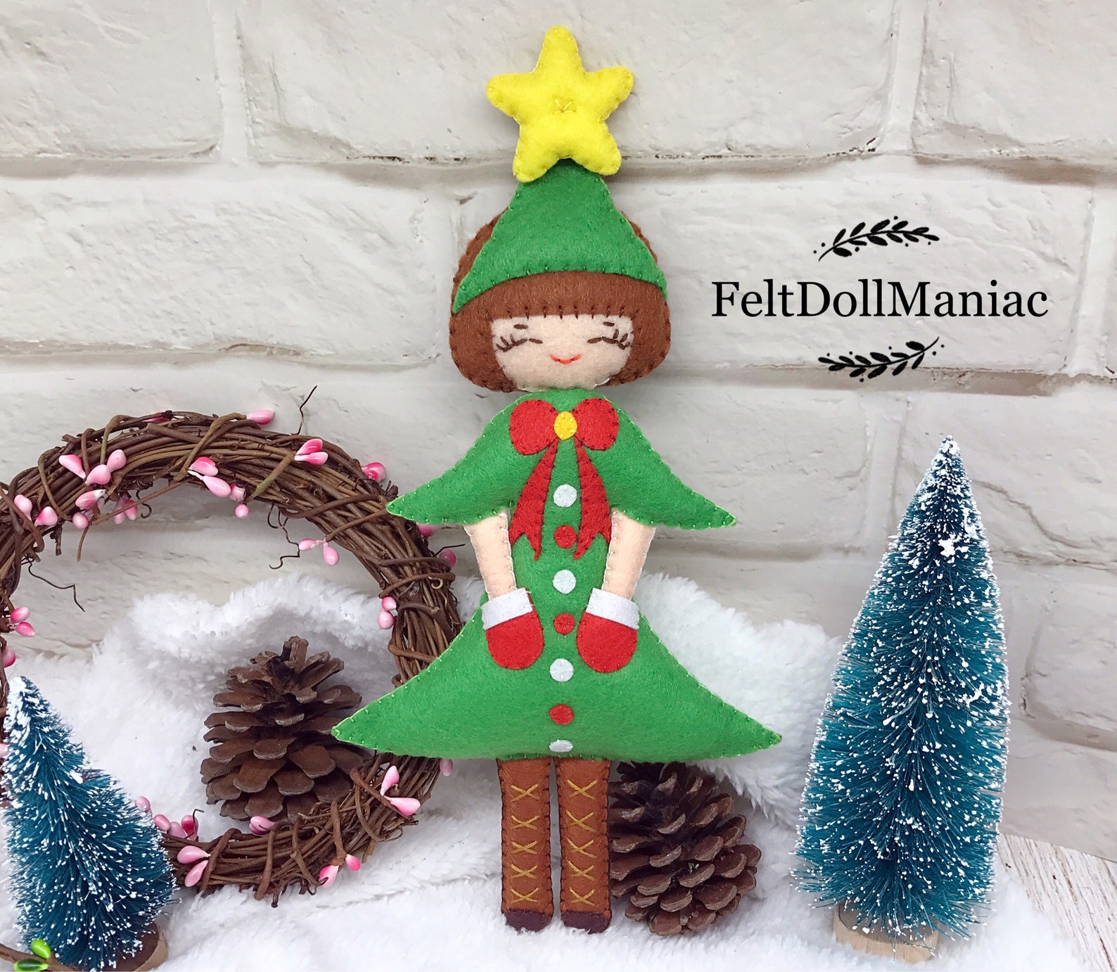 Christmas Tree Doll. Felt Doll. PDF Pattern and Tutorial. - Etsy