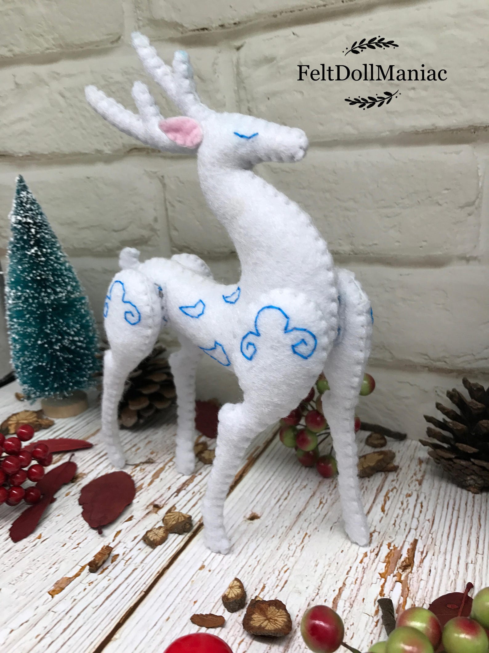 PDF Pattern. White Deer. Felt Doll. Felt Deer. PDF Pattern and - Etsy
