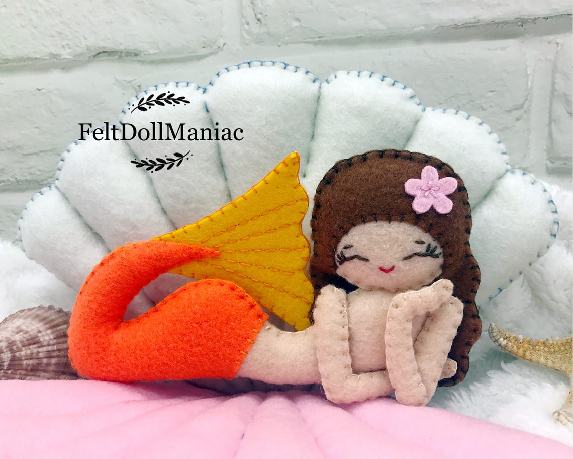 Felt Pattern. Reclining Mermaid. With Her Shell Bed. Felt | Etsy