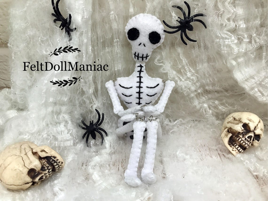 Felt Pattern. Skeleton Doll. PDF Pattern and Tutorial. Halloween Doll ...