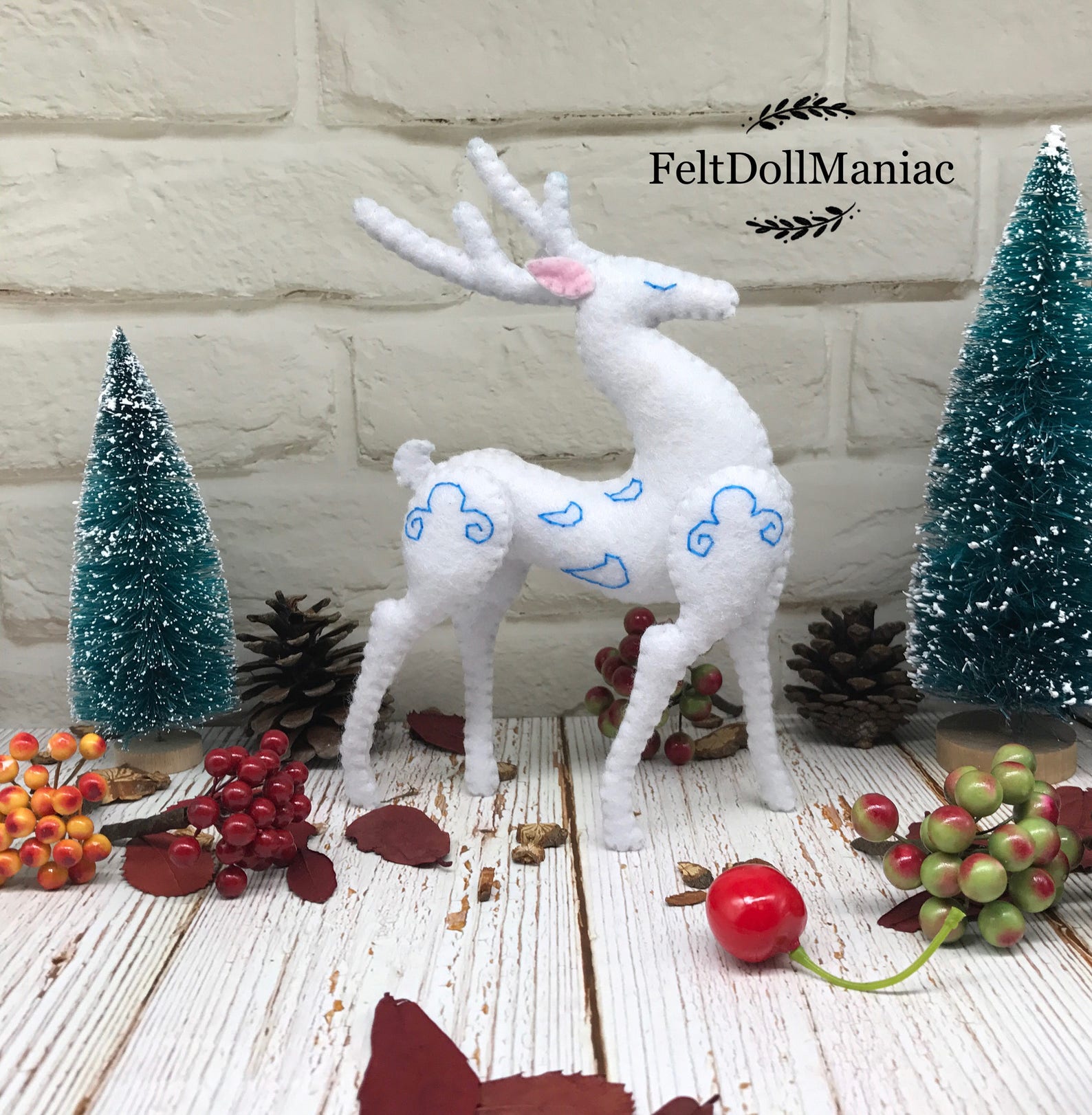 PDF Pattern. White Deer. Felt Doll. Felt Deer. PDF Pattern and | Etsy