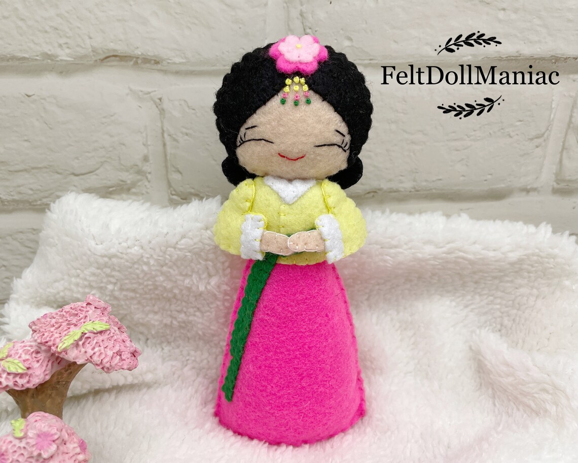 Korean Hanbok Doll. Felt Doll. PDF Pattern. PDF Tutorial. Asian Doll ...