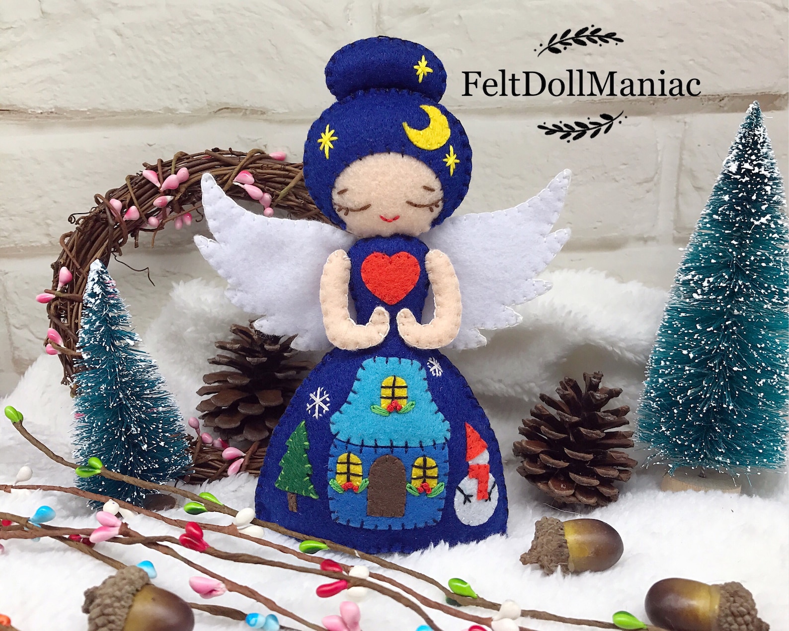 Christmas Eve Angel Doll. Felt Doll. PDF Pattern and Tutorial ...