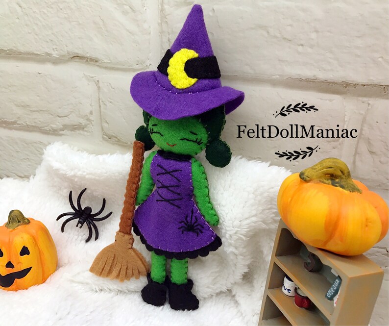 Felt Pattern. the Little Witch. With Broom. Felt Doll. PDF Pattern and ...