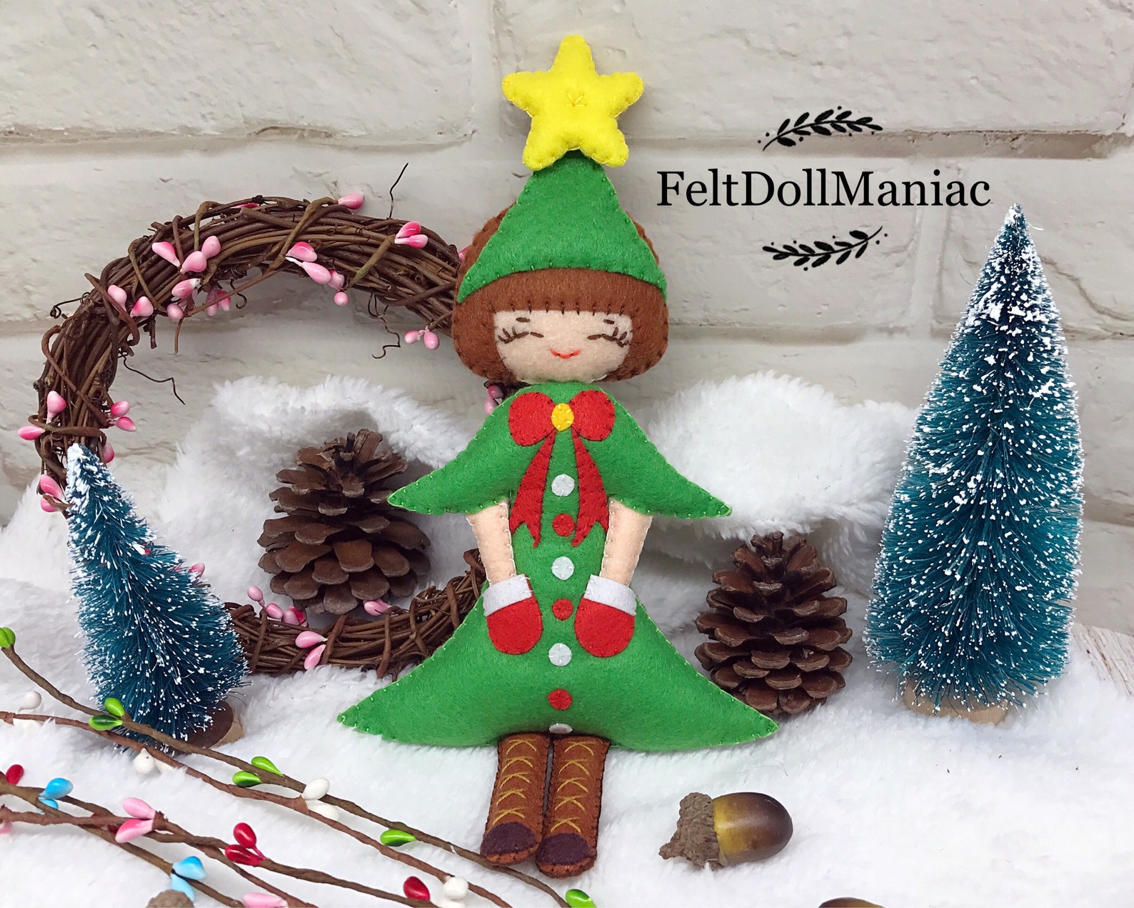 Christmas Tree Doll. Felt Doll. PDF Pattern and Tutorial. - Etsy
