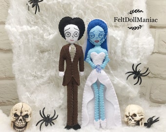 Art Dolls Art & Collectibles Emily the Corpse Bride felt plushie doll ...