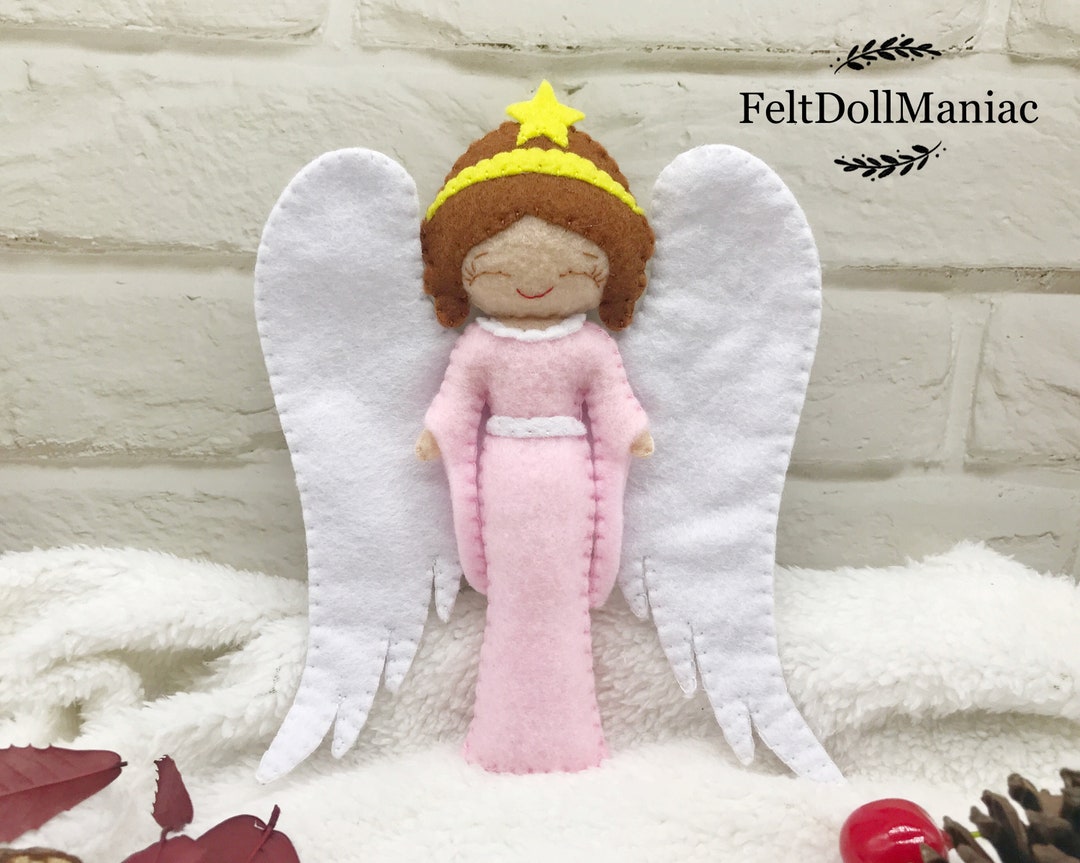 PDF Pattern and Tutorial. Angel With Big Wings. Felt Doll. Felt Angel ...
