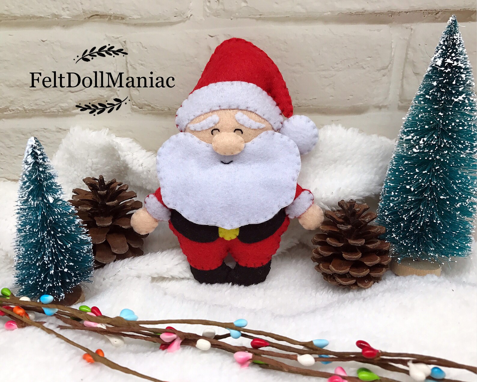 PDF Pattern. Chubby Santa. Felt Doll. PDF Pattern and Tutorial. Santa ...