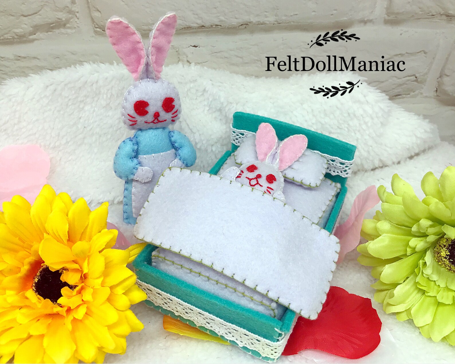 Nighty-night. Mrs. Rabbit and Baby Rabbit. Easter Bunny. Felt - Etsy