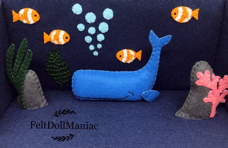 Felt Pattern. Happy Whale. PDF Pattern and Tutorial. Felt Sea Creatures ...