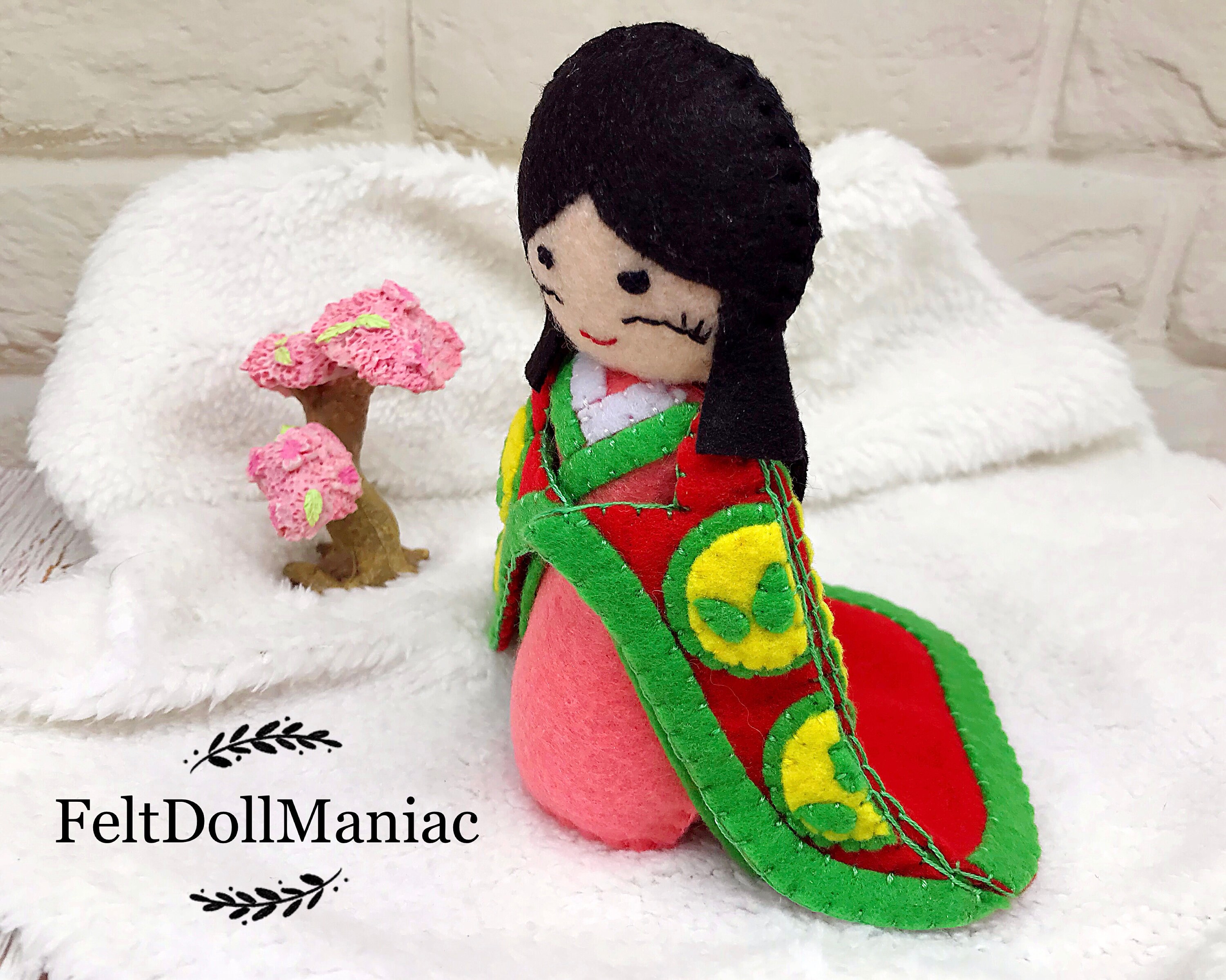 PDF Pattern. Japanese Bamboo Princess. Felt Doll Pattern and Tutorial ...
