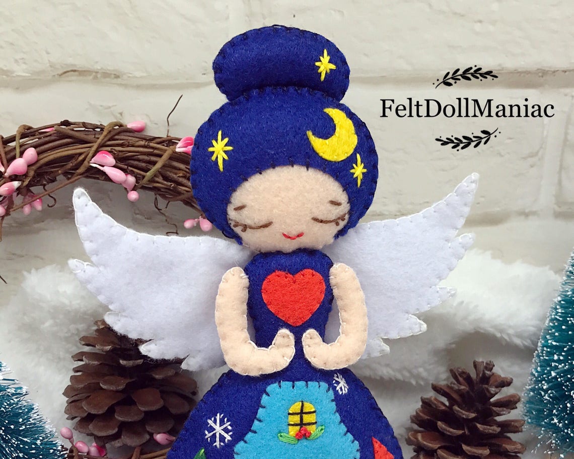 Christmas Eve Angel Doll. Felt Doll. PDF Pattern and Tutorial. - Etsy