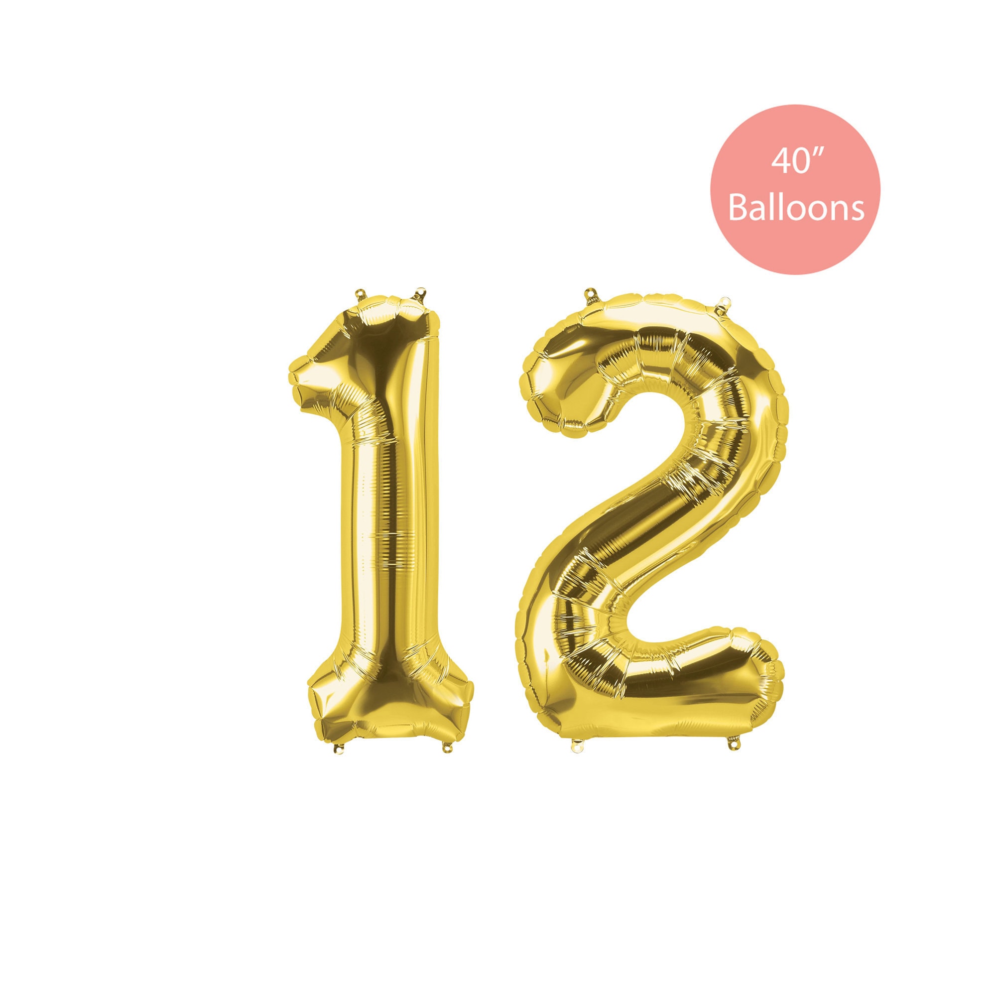 12 Gold Number Balloon 12 Gold Balloons Gold 12 Balloon | Etsy