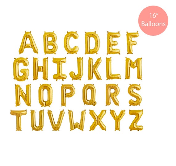 16 gold letter balloons free shipping & exchanges.