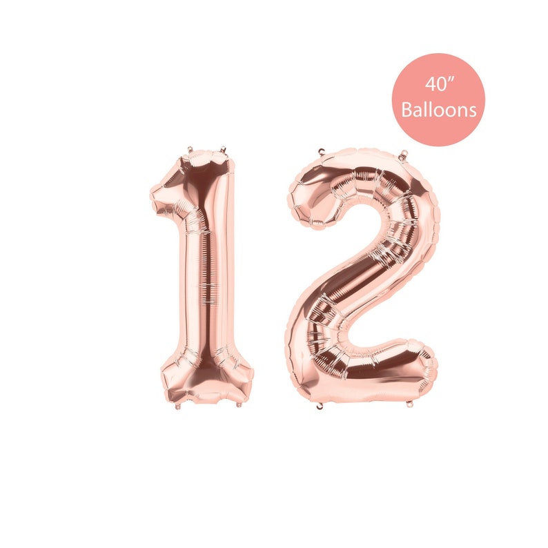12 Rose Gold Number Balloon 12 Rose Gold Balloons Rose Gold | Etsy