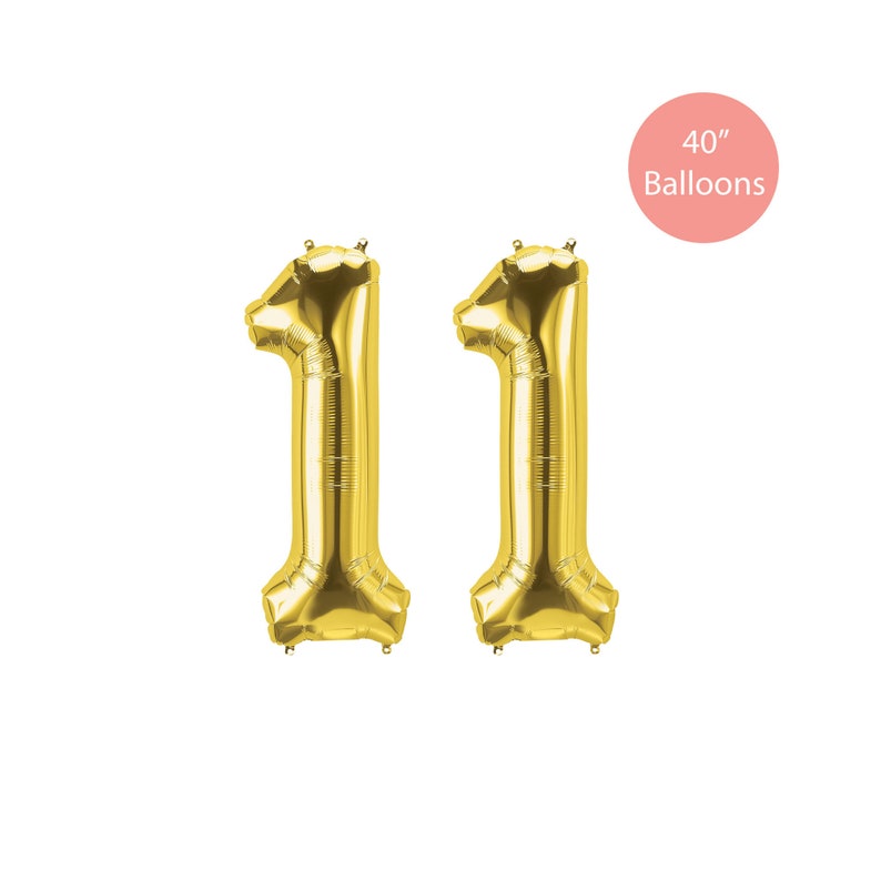 11 Gold Number Balloon 11 Gold Balloons Gold 11 Balloon | Etsy