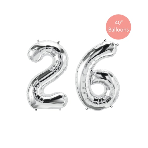 26 globo de número de plata 26 globos de plata plata 26 | Etsy