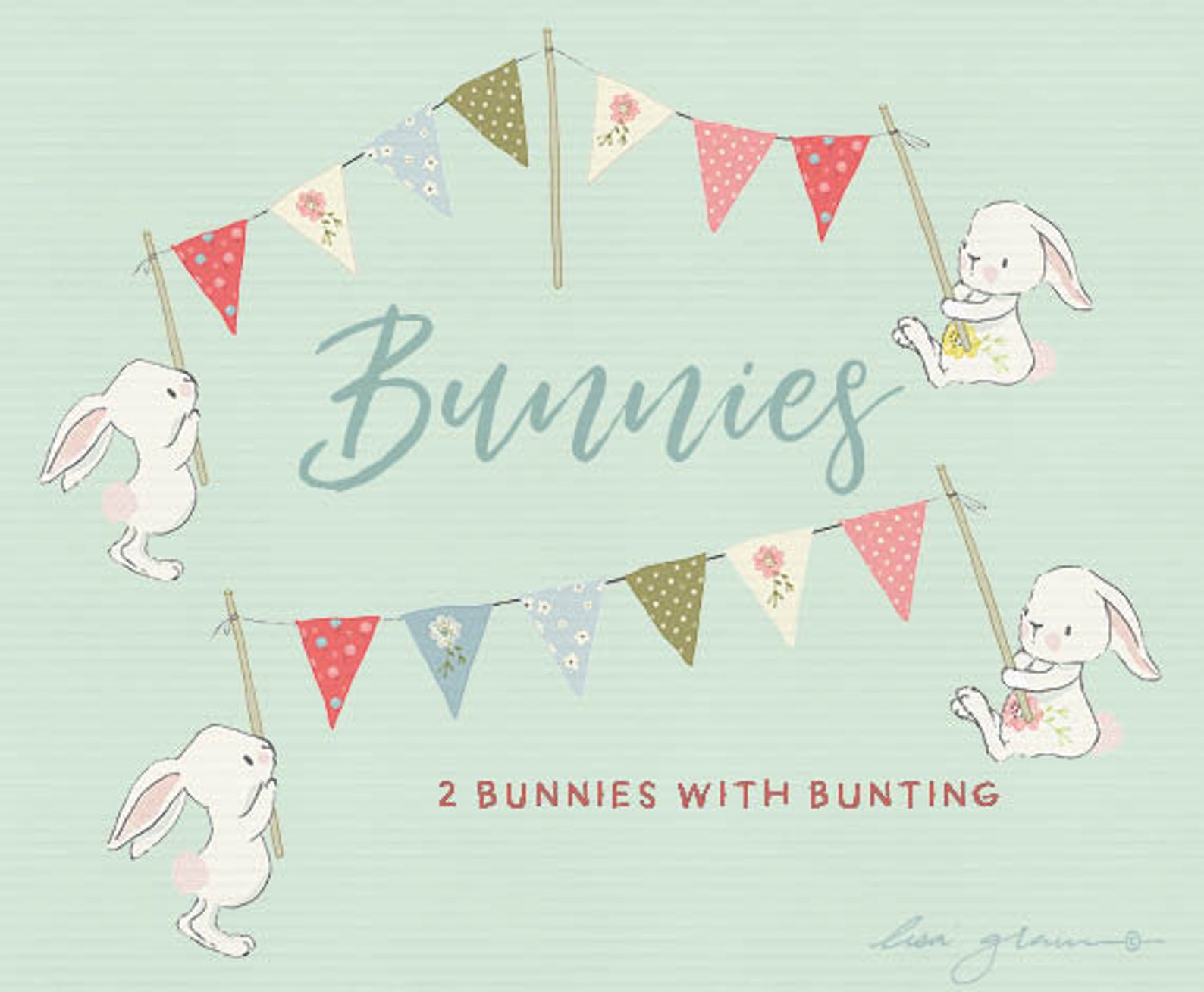 Spring Bunny Clipart Set: Cute Bunnies Clip Art Teacup - Etsy UK