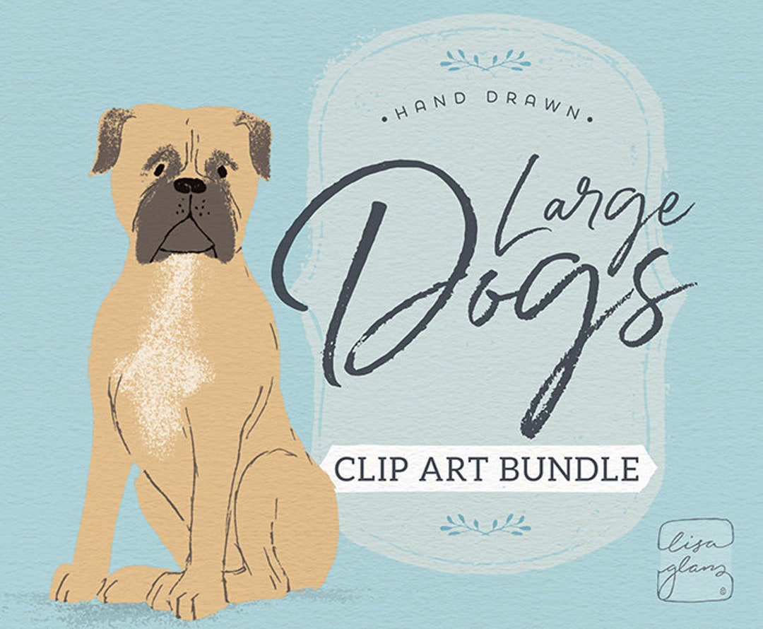 Hand Drawn Dog Clipart Bundle: Large Breeds (PNG & Vector) - Etsy