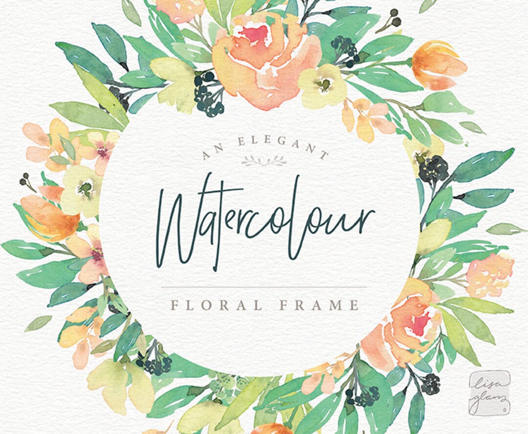 Watercolor Floral Wreath Clipart: Hand-painted Summer Flowers (PNG) - Etsy