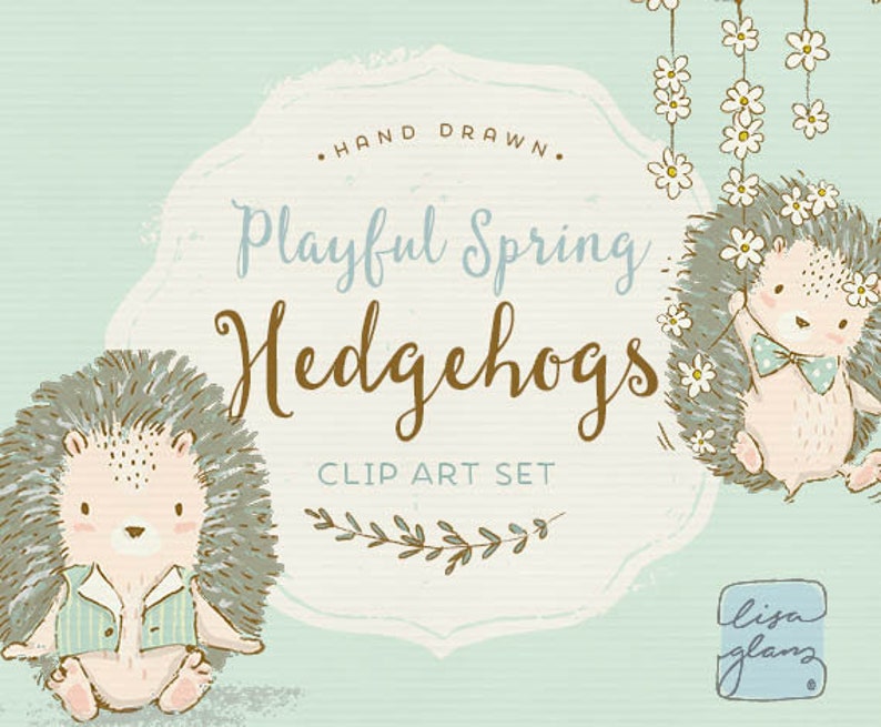 Spring Hedgehog Clipart Set: Cute Hedgehogs Clip Art Sweet | Etsy UK