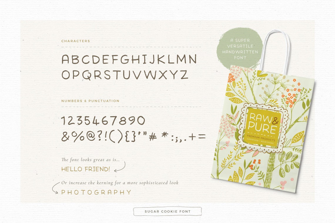 Sugar Cookie SVG Font: Hand-lettered San Serif - Etsy