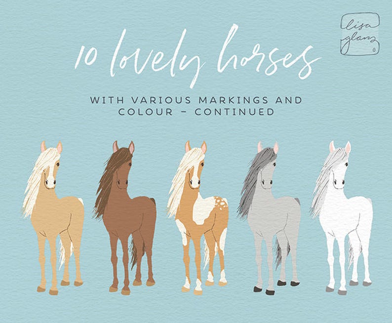 Horse clip art digital download perfect for horse art horse | Etsy