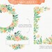 Watercolor Flower Clipart Set: Peach Floral Wreath, Wedding Invitation ...