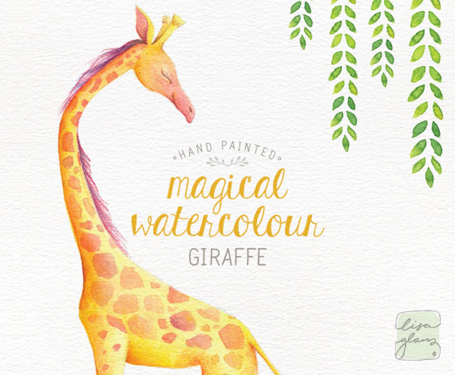 Watercolor Giraffe: Hand Painted Giraffe Clipart / Nursery Art - Etsy